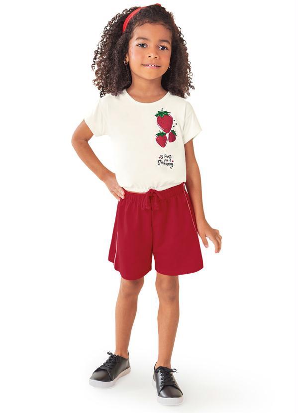 Conjunto Menina Morango Bege - Rovi Kids