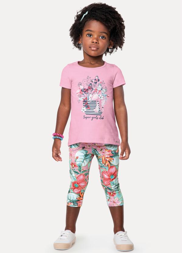 Conjunto Rosa Super Girls Club Borboletas - Carinhoso