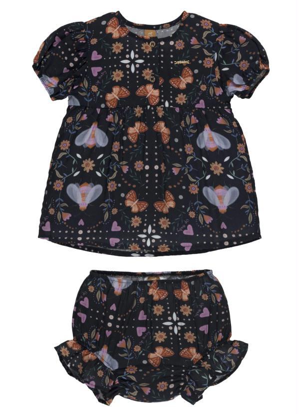 Conjunto Vestido e Calcinha Digital Azul - Up Baby