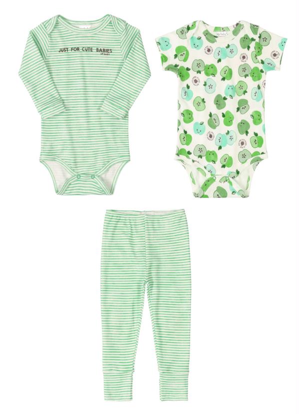 Kit Bebê 3 Peças Maçã Verde Verde - Up Baby