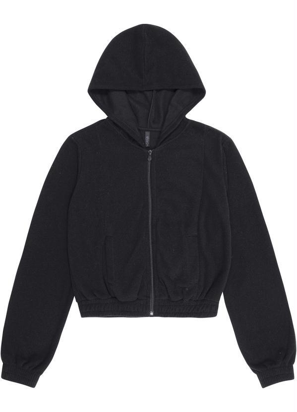 Jaqueta De Moletom Juvenil Preto Cativa