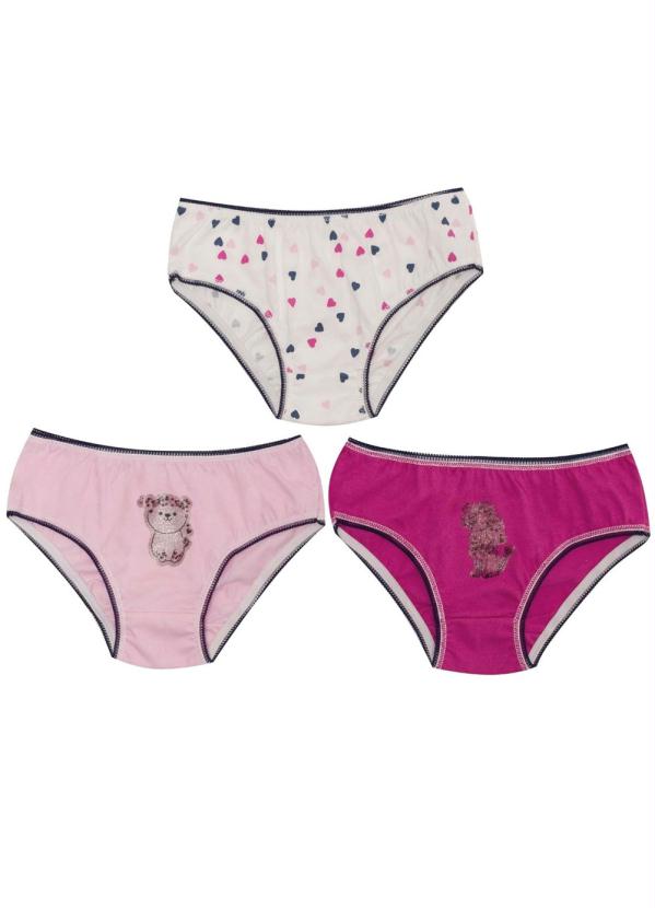 Kit Calcinha Infantil Bege - Rovitex Kids