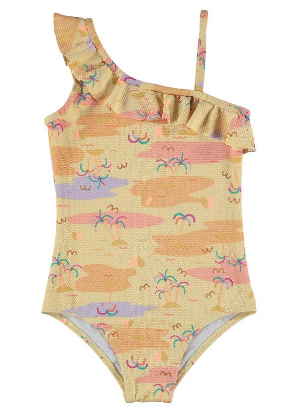 Maiô Tropical Malha Uv Amarelo - Malwee Kids