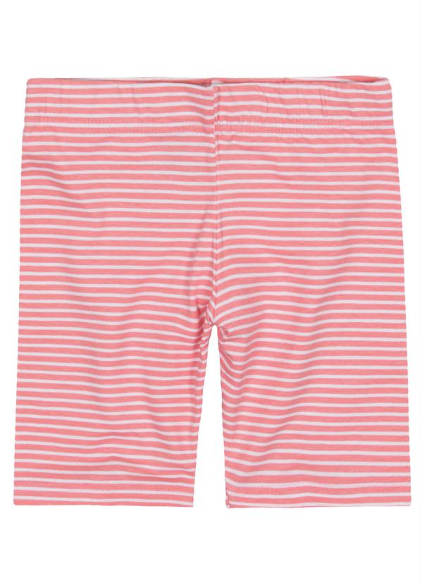 Bermuda Rosê Listrada Menina - Malwee Kids