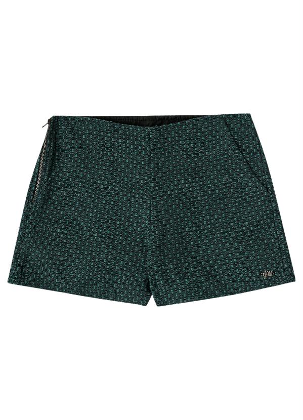Shorts em Tecido Verde Gloss - Gloss