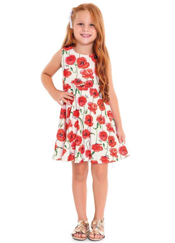 Vestido Floral Branco - Fakini Kids