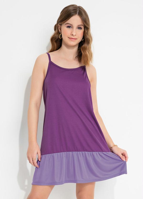 Vestido Juvenil Roxa com Babado - Moda Pop