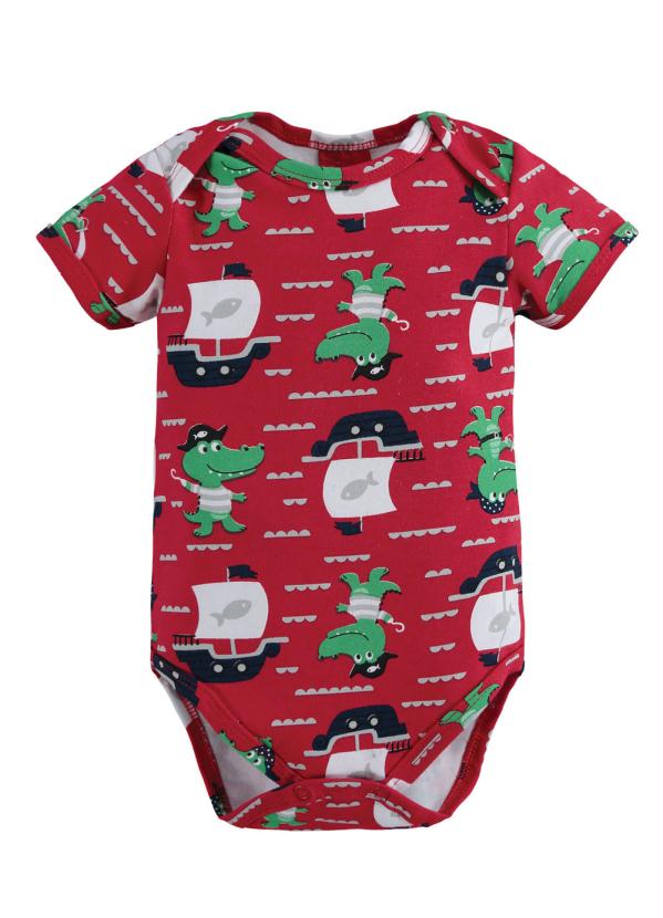 Body Bebê Masculino Vermelho - Kyly