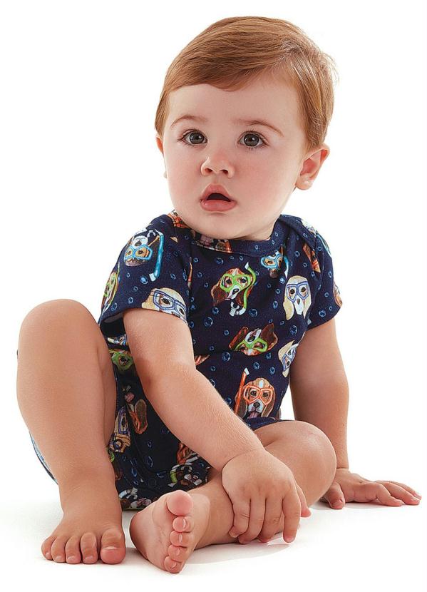 Body para Bebê Estampado Azul - Up Baby