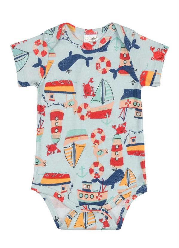 Body para Bebê Estampado Azul - Up Baby