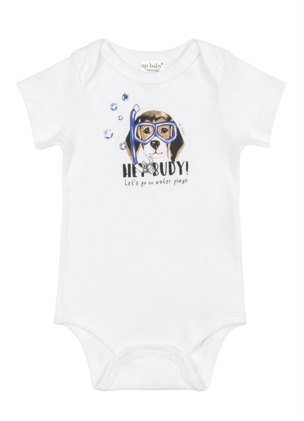 Body para Bebê Estampado Branco - Up Baby