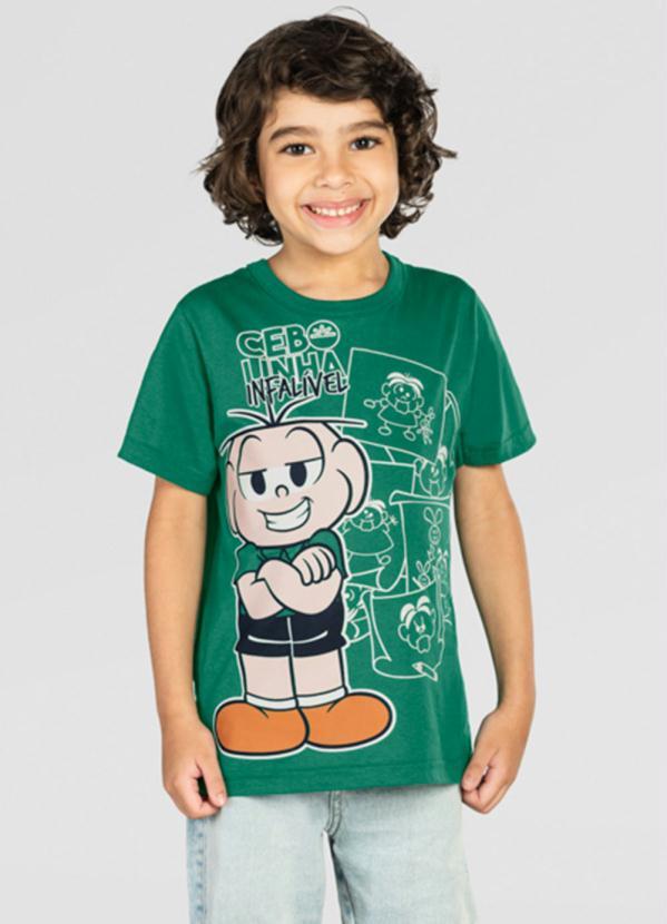 Camiseta Infantil Menino Turma da Mônica Verde - Brandili