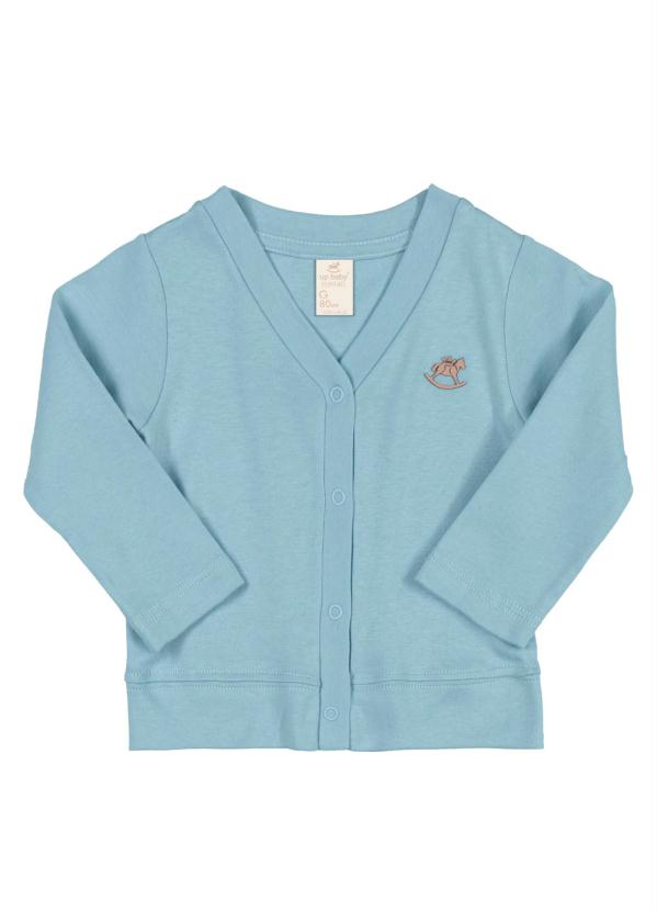 Cardigan Bebê Básico Azul - Up Baby