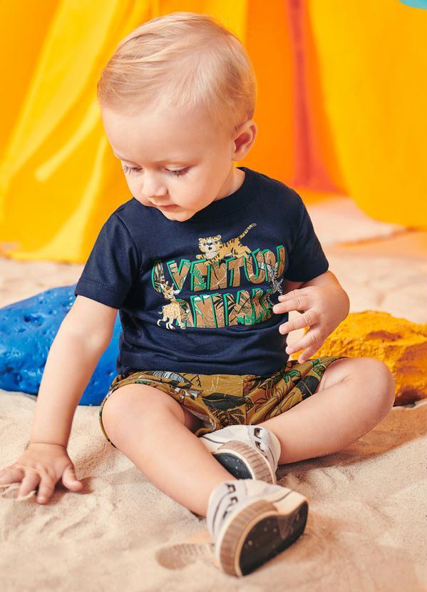 Conjunto Bebe Menino Camiseta e Bermuda Azul - Bee Loop