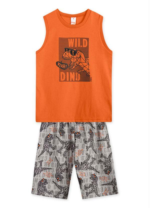 Conjunto Curto Moletom Masculino Laranja - Marisol