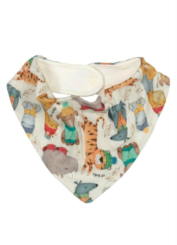 Babador Bandana Digital Menino Off White - Up Baby