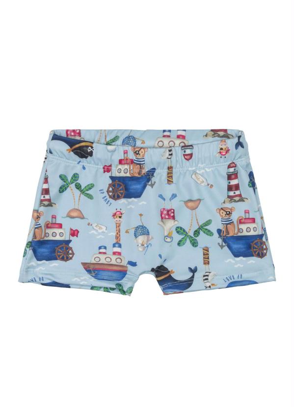 Sunga Box Praia Infantil Fps 50 Azul - Up Baby