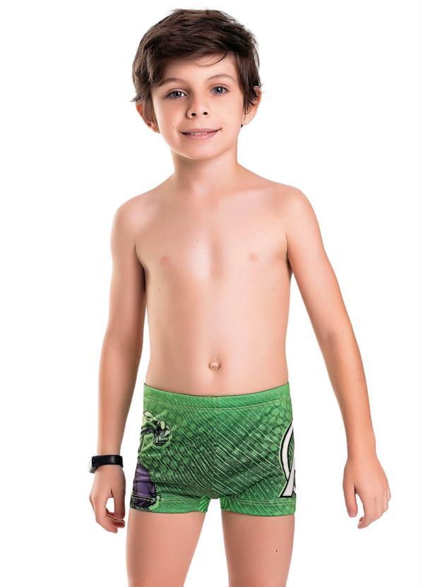 Sunga Boxer Avengers Menino Praia Verde - Fakini Kids