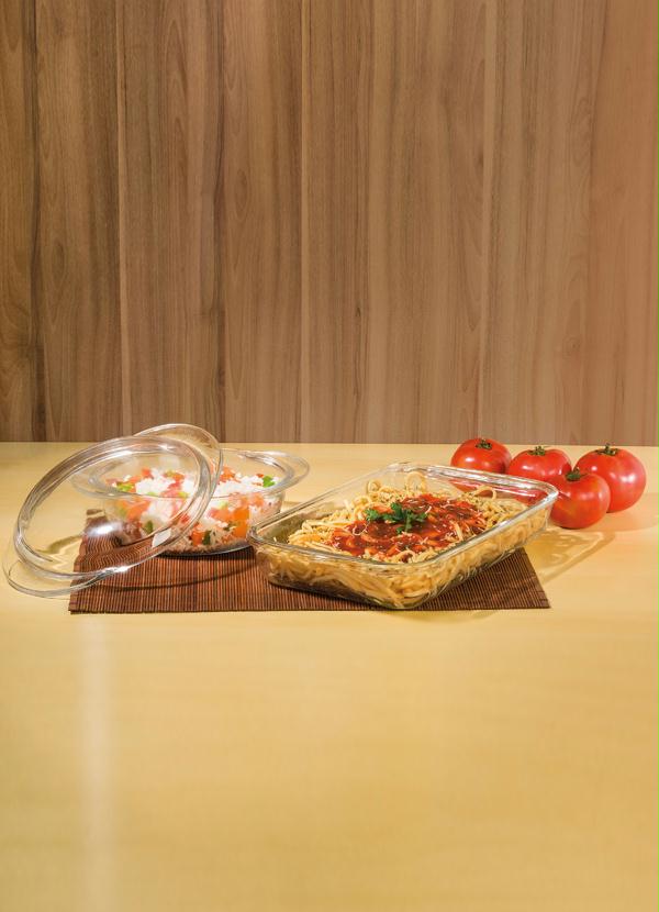 Jogo 3 Peças Formas de Vidro Marinex - Lar&Lazer